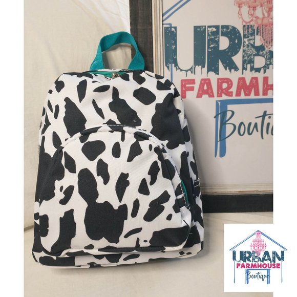 Ngil | Bags | Cow Print Teal Mini Backpack | Poshmark
